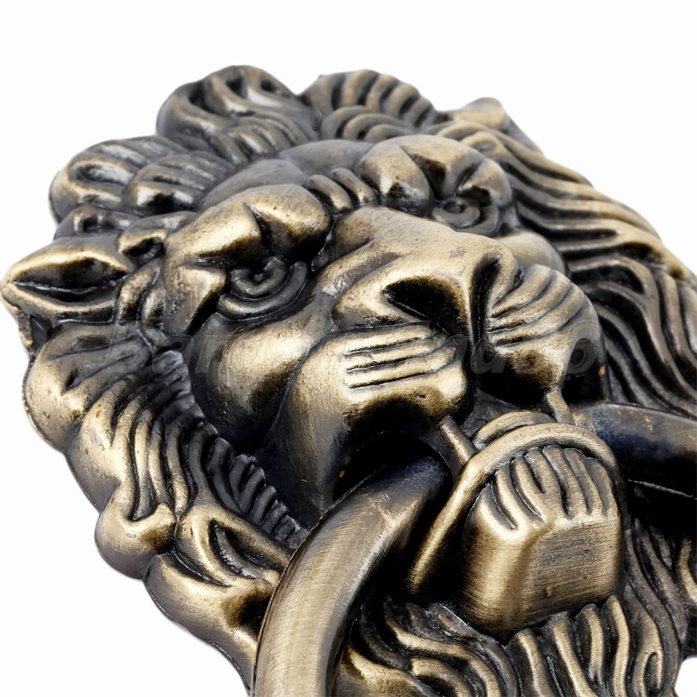 Lion Head Knobs Rings Vintage Bronze Door Handles Cabinet Drawer Pull ...